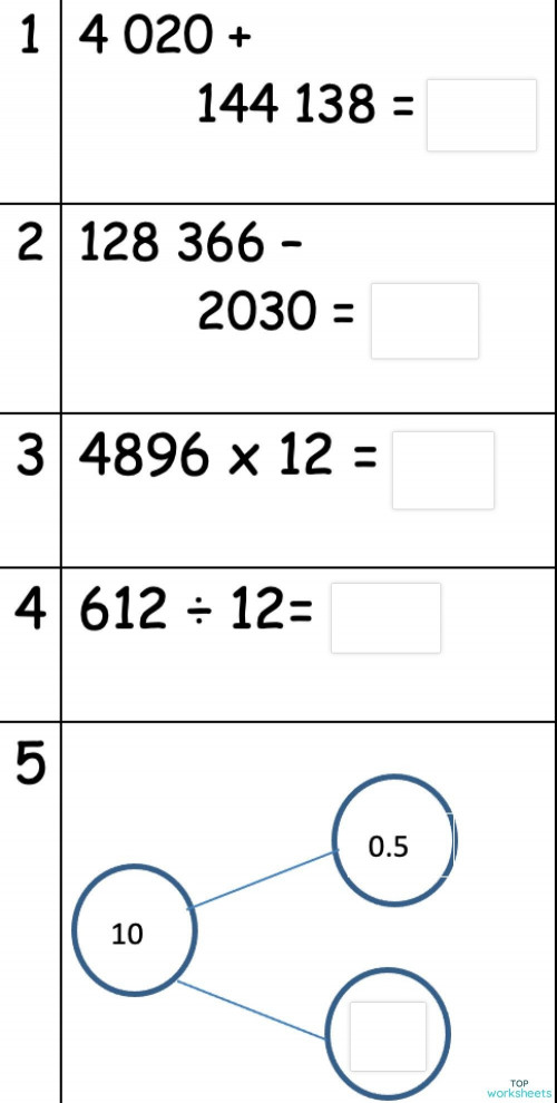 5-A-Day Year 5 Block 1 Week 2 Day 4. Interactive worksheet | TopWorksheets