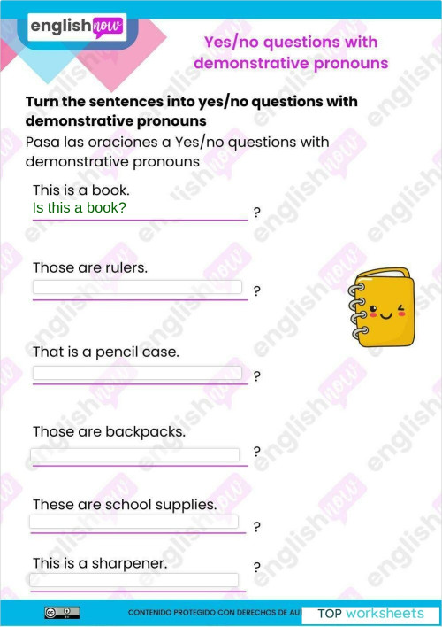 Yes/No questions with demonstrative pronouns. Ficha interactiva ...