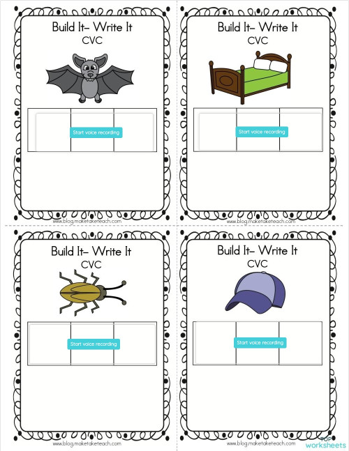cvc words write. Interactive worksheet | TopWorksheets