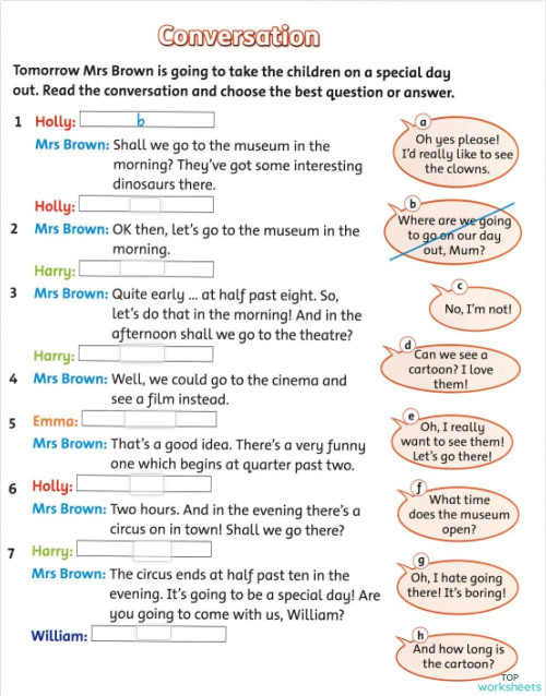 CONVERSATION. Interactive worksheet | TopWorksheets