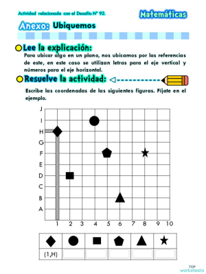 Coordenadas: fichas interactivas y ejercicios online | TopWorksheets
