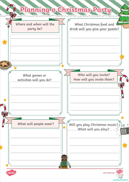 Planning a Christmas Party. Interactive worksheet | TopWorksheets