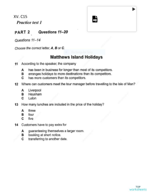 Cambridge 15 Listening Practice Test 1+2 ( Section 2 ). Interactive ...
