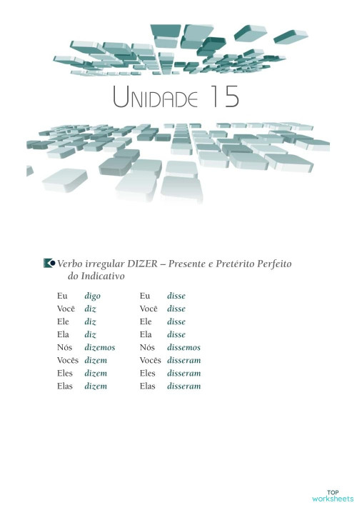 Verbo_DIZER_Presente_e_Passado. Ficha interativa | TopWorksheets