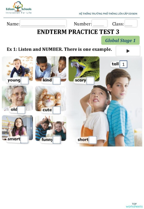 GS1 - PRACTICE TEST 3. Interactive worksheet | TopWorksheets