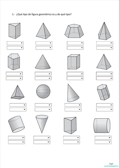 Figuras geométricas. Ficha interactiva | TopWorksheets
