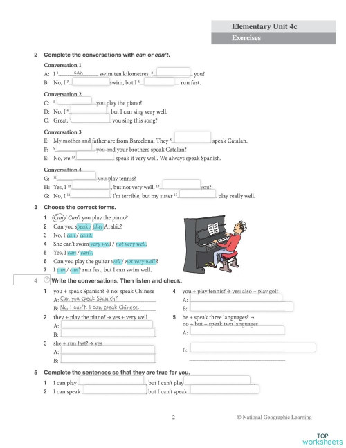 UNIT 4 BASIC CAN. Interactive worksheet | TopWorksheets