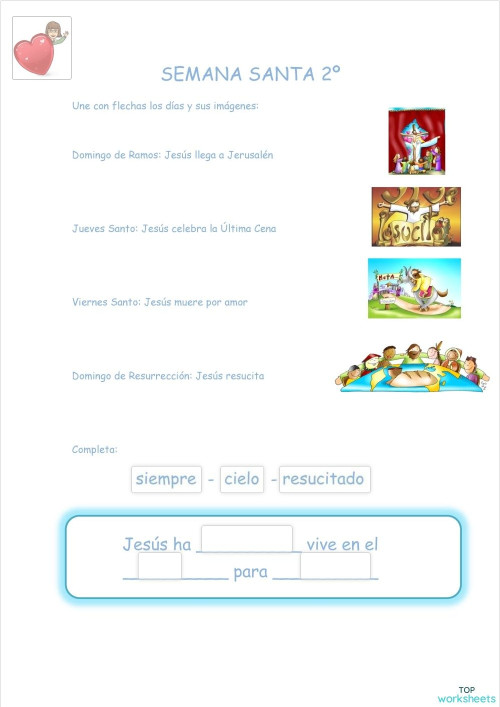 Semana Santa 2º. Ficha interactiva | TopWorksheets