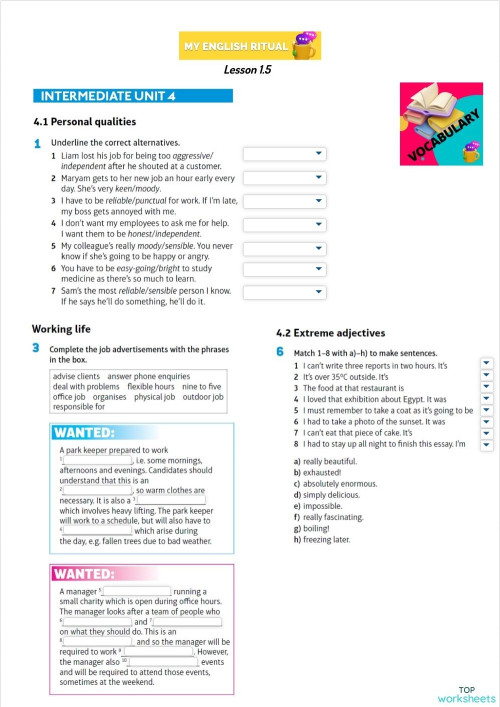 INT 4.5 (V). Interactive worksheet | TopWorksheets