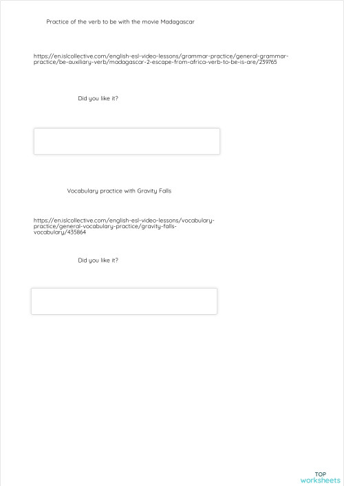 Practising with videos. Interactive worksheet | TopWorksheets