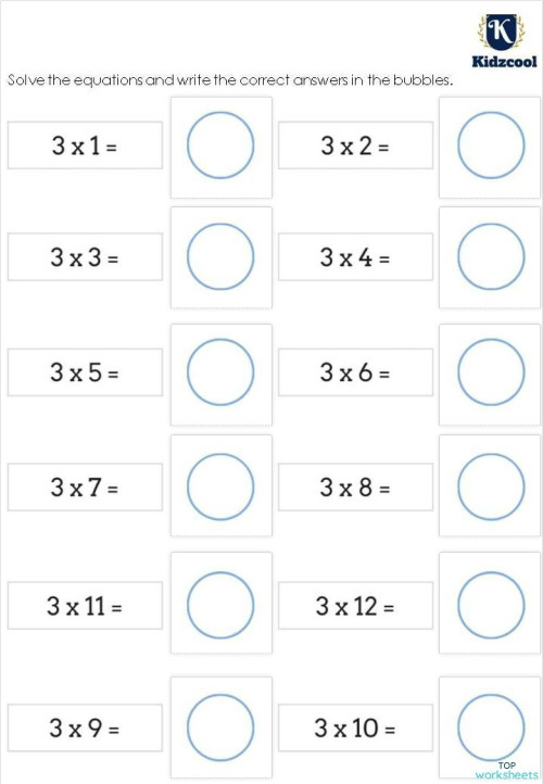 L3 - 9_0 Multipication by3. Interactive worksheet | TopWorksheets