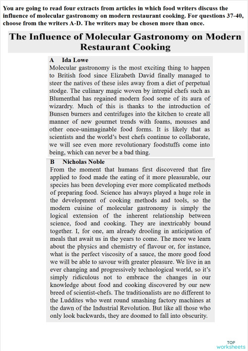 Test 3 CAE Practice Tests PAPER 1 - READING AND USE OF ENGLISH PART 6 ...