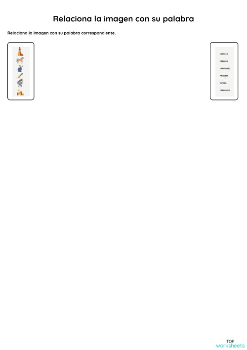Relaciona la imagen con su palabra. Ficha interactiva | TopWorksheets