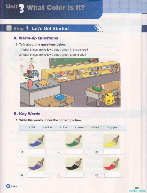 Step by step listening 1 (unit 3 What color is it ?). Interactive ...