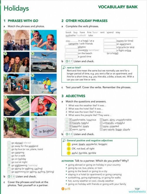 Holidays vocabulary. Interactive worksheet | TopWorksheets