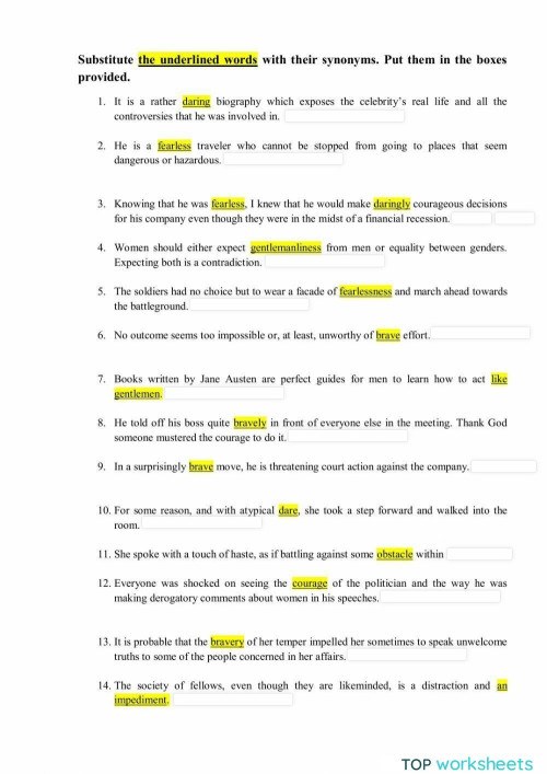 Writing in Better Words- Practice- PART 1. Interactive worksheet ...