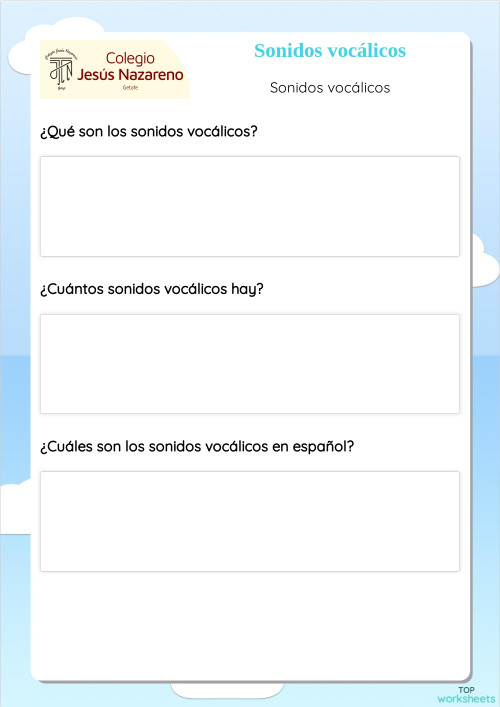Sonidos vocálicos. Ficha interactiva | TopWorksheets