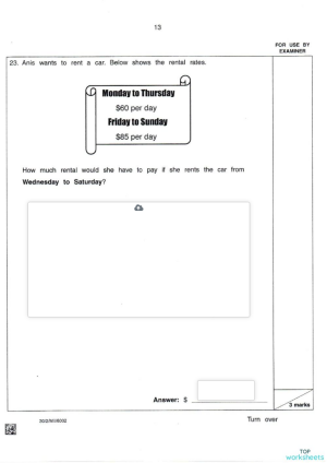 PSR 2018 MATHEMATICS PAPER 2 PART 3. Interactive worksheet | TopWorksheets