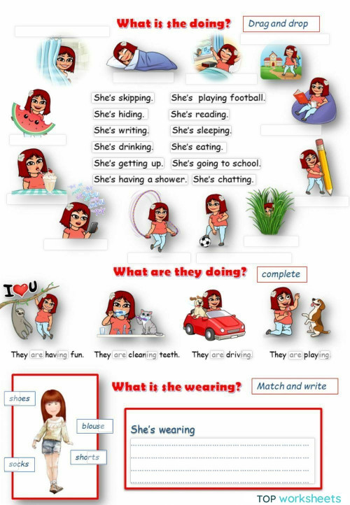 Present Continuous For Grade 3 Interactive Worksheet Topworksheets