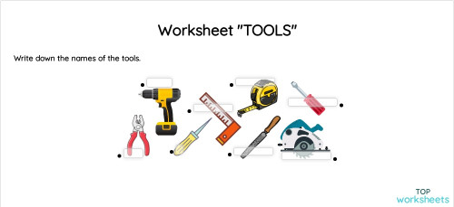Worksheet "TOOLS". Interactive worksheet | TopWorksheets