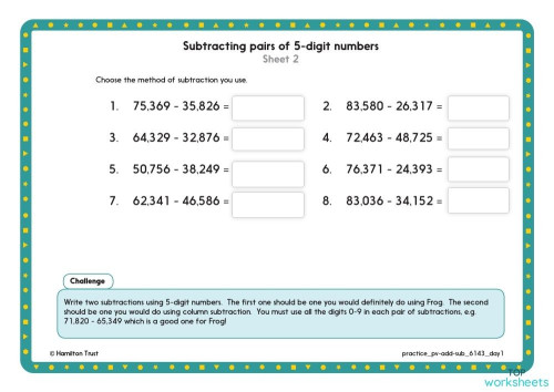 Subtraction. Interactive worksheet | TopWorksheets