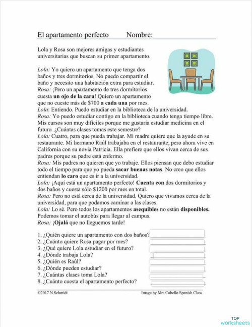 Compresión lectora. Ficha interactiva | TopWorksheets