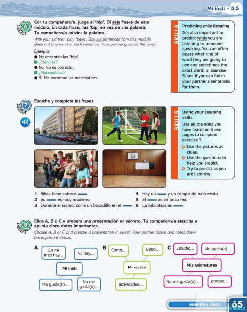 Mi insti 65. Ficha interactiva | TopWorksheets