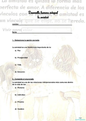 taller de la amistad. Ficha interactiva | TopWorksheets