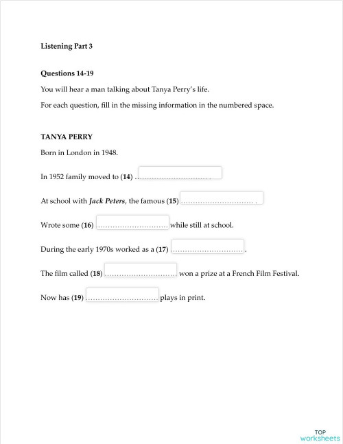 Listening 3rd grade. Interactive worksheet | TopWorksheets