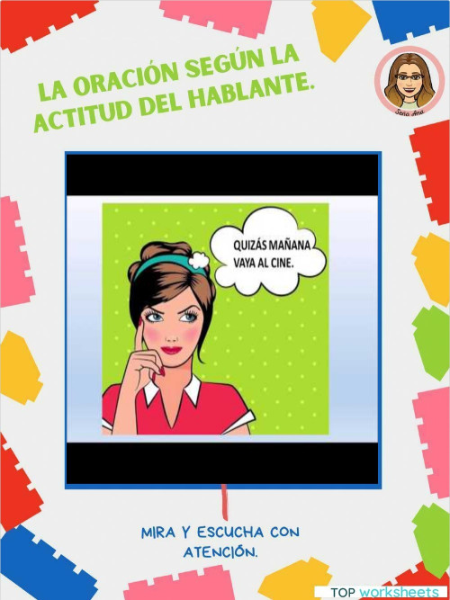 La oración según la actitud del hablante.. Ficha interactiva ...