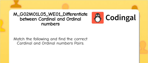 M_G02M01L05_WE01_Differentiate between Cardinal and Ordinal numbers. Interactive worksheet ...