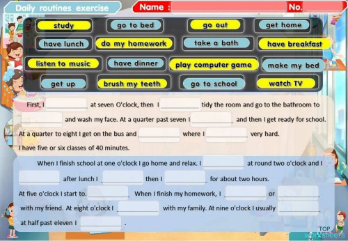 Daily Routine. Interactive worksheet | TopWorksheets