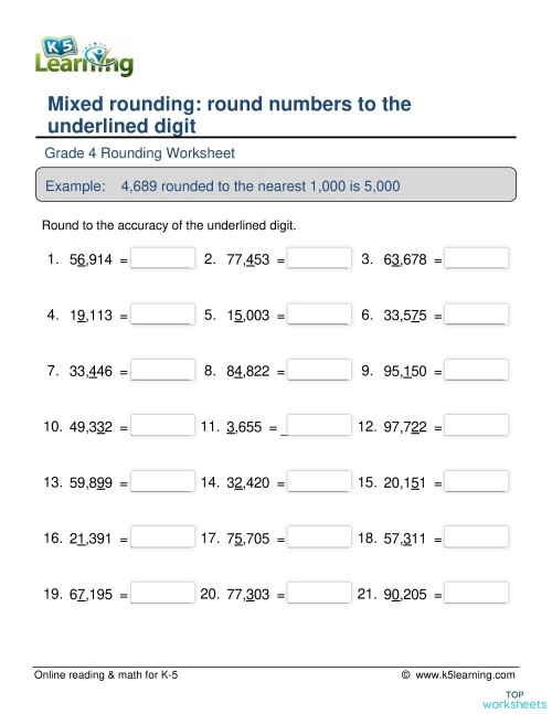 Mixed Rounding.. Interactive worksheet | TopWorksheets