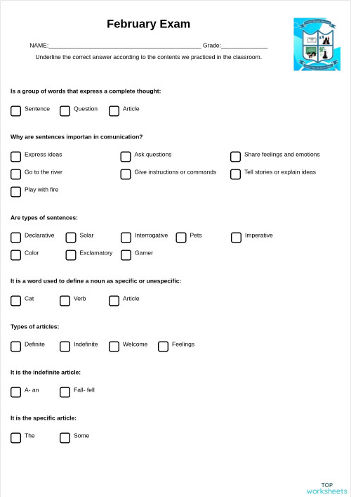 Writing sample test - Cambridge. Interactive worksheet | TopWorksheets