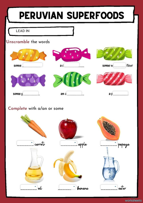 Exp 8.2 A2 Peruvian superfoods. Interactive worksheet | TopWorksheets