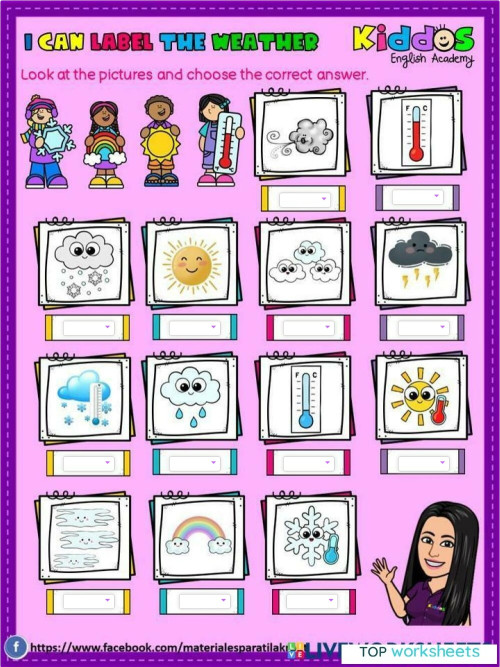 I Can label the Weather. Interactive worksheet | TopWorksheets