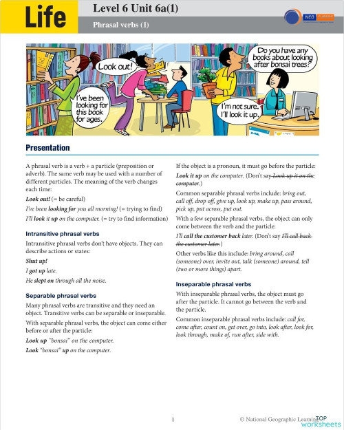 Life 6 Unit 6(a)1. Interactive worksheet | TopWorksheets