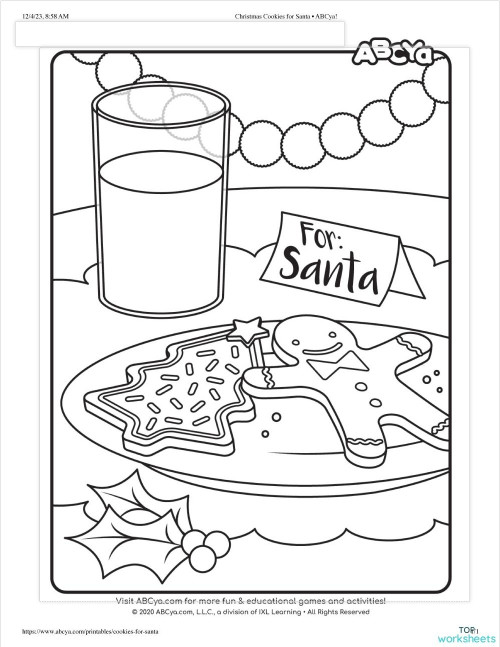 Cookies for Santa KD. Interactive worksheet | TopWorksheets