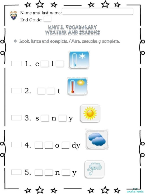 2nd G. Unit 5. Spelling. Interactive worksheet | TopWorksheets
