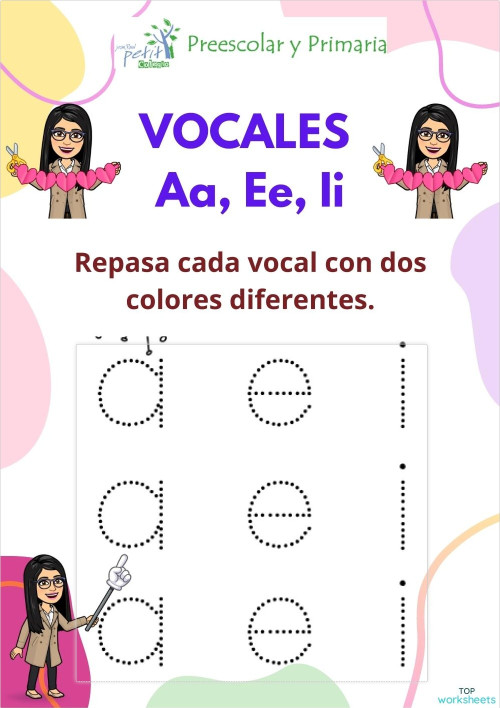 Vocales: fichas interactivas y ejercicios online | TopWorksheets