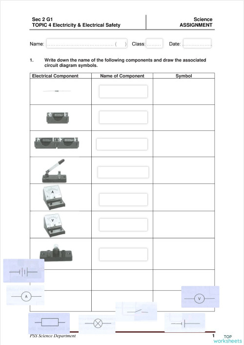 Electricity: interactive worksheets and online exercises | TopWorksheets