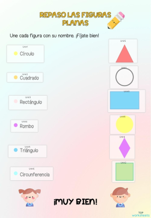 Repaso de figuras planas. Ficha interactiva | TopWorksheets