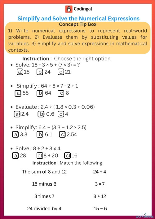 M_G06M07L28_WC02_Writing_Numerical_Expressions_2. Interactive worksheet ...