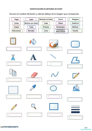 Comandos de Paint. Ficha interactiva | TopWorksheets