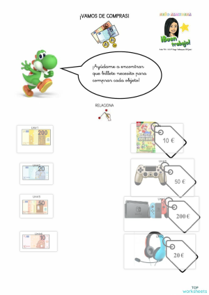 ¡Vamos de compras!. Ficha interactiva | TopWorksheets
