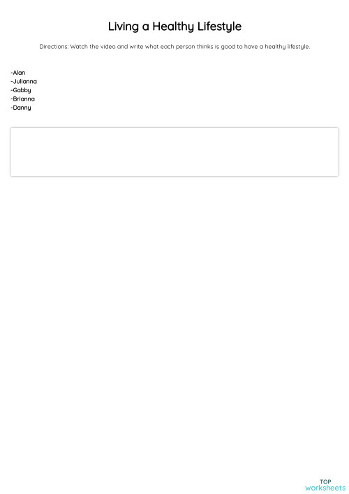 Living a Healthy Lifestyle. Interactive worksheet | TopWorksheets