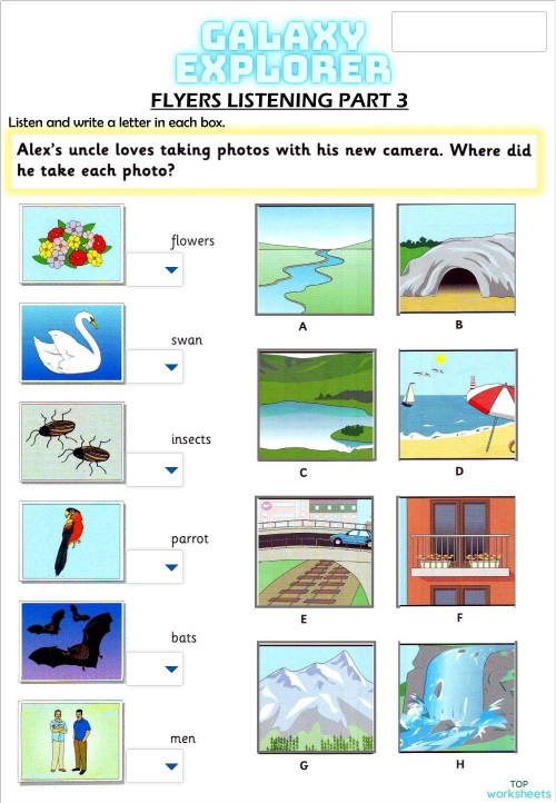 Listening practice 3.8. Interactive worksheet | TopWorksheets