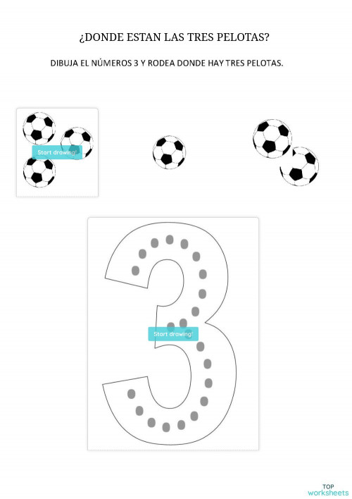 EL NÚMERO 3. Ficha interactiva | TopWorksheets