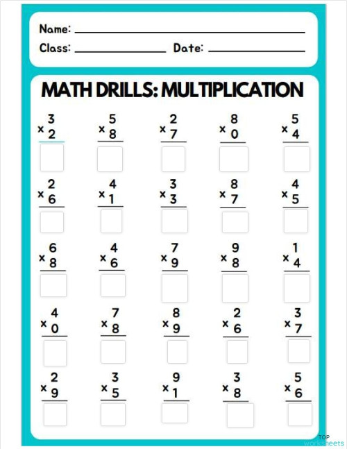 Multiplication Practice. Interactive worksheet | TopWorksheets