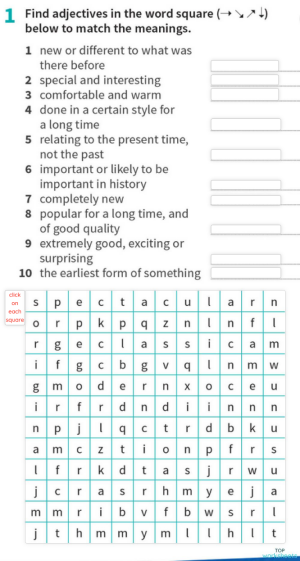 unit 8 workbook - vocab. Interactive worksheet | TopWorksheets